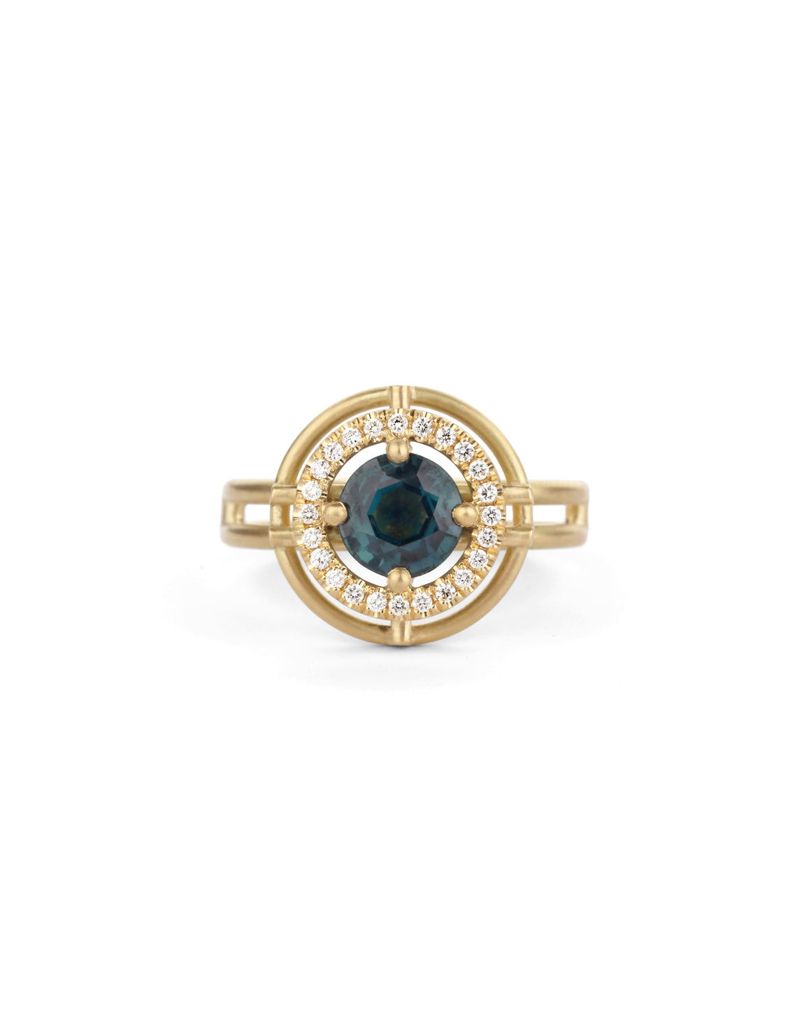 Teal Two Halo Compass Ring – Shimell and Madden