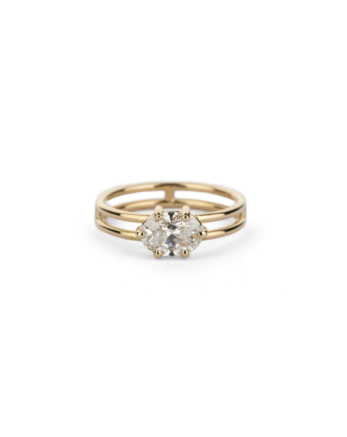 Oval Diamond Six Claw Split Ring – Shimell and Madden