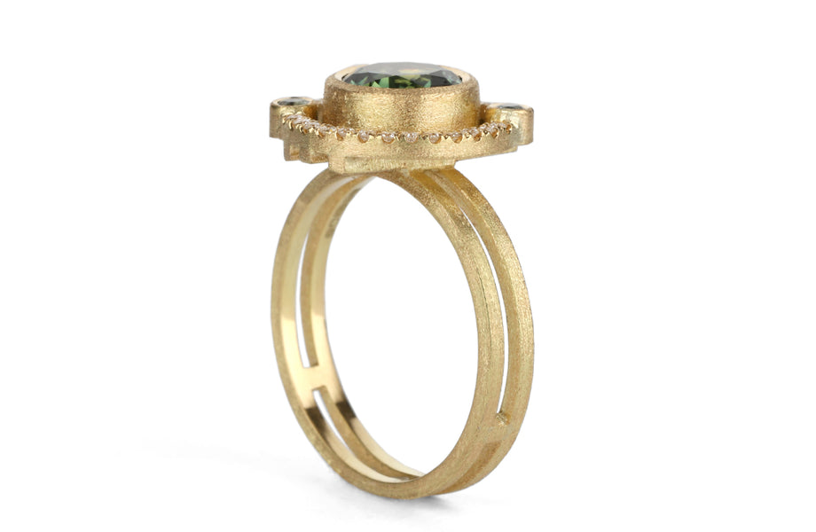 Bi-colour Sapphire Hemi Nova Ring – Shimell and Madden