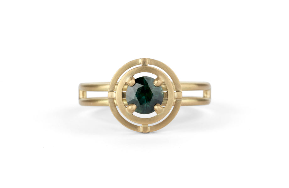 Sapphire Corner Claw Two Circle Ring – Shimell and Madden