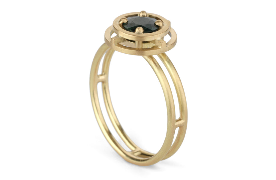 Sapphire Corner Claw Two Circle Ring – Shimell and Madden