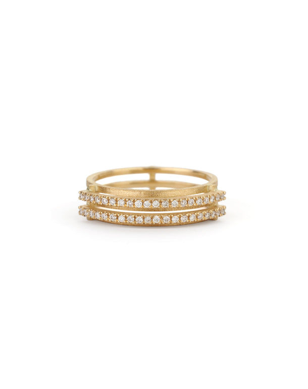 Natural Diamond Double Line Arc Ring – Shimell and Madden