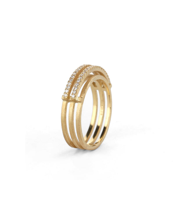 Natural Diamond Double Line Arc Ring – Shimell and Madden